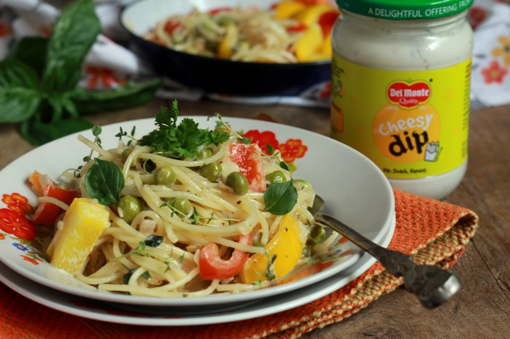 Spaghetti with Del Monte cheesy Dip Recipe | My Foodcourt